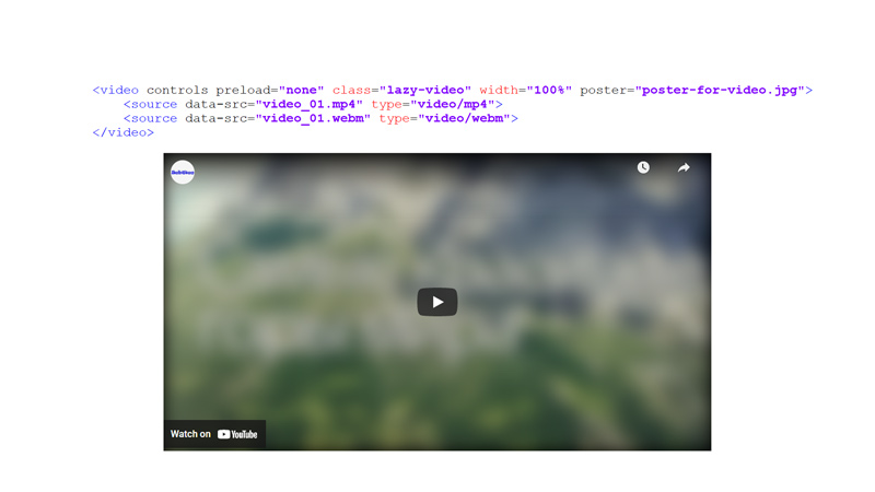 Як зробити відкладене завантаження для HTML, iframe і вбудованого відео | SebWeo